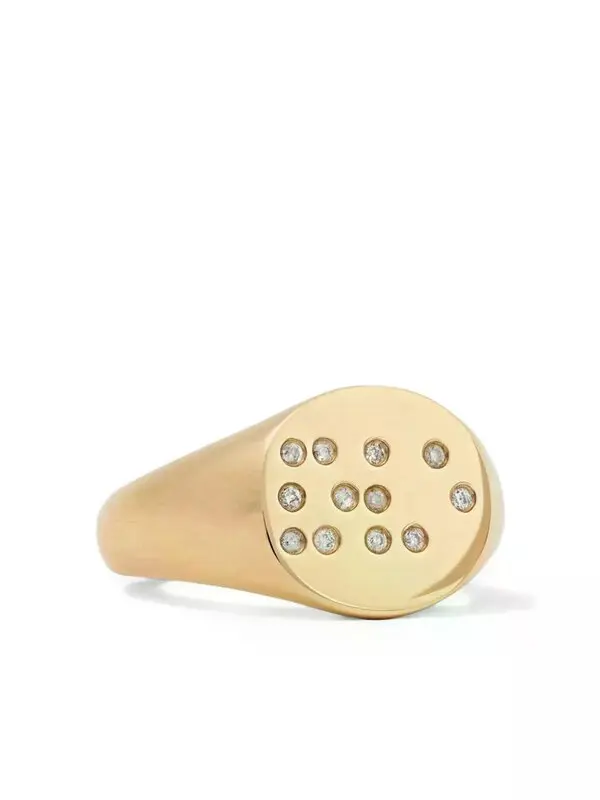 Anissa Kermiche 18kt Yellow Love Is Blind Signet Ring - Gold