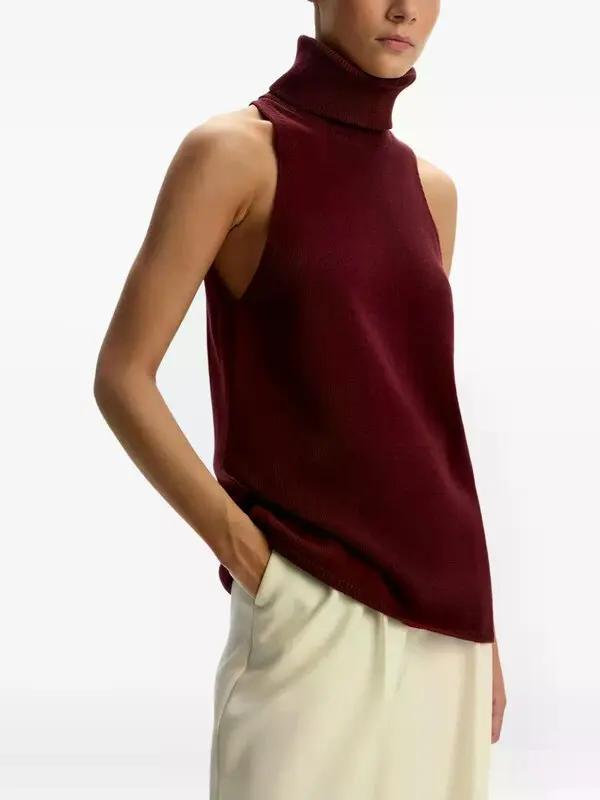 12 STOREEZ Roll-neck Sleeveless Sweater