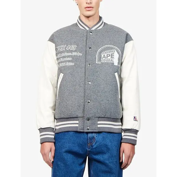 A BATHING APE X Kazuki Logo Wool-blend Jacket