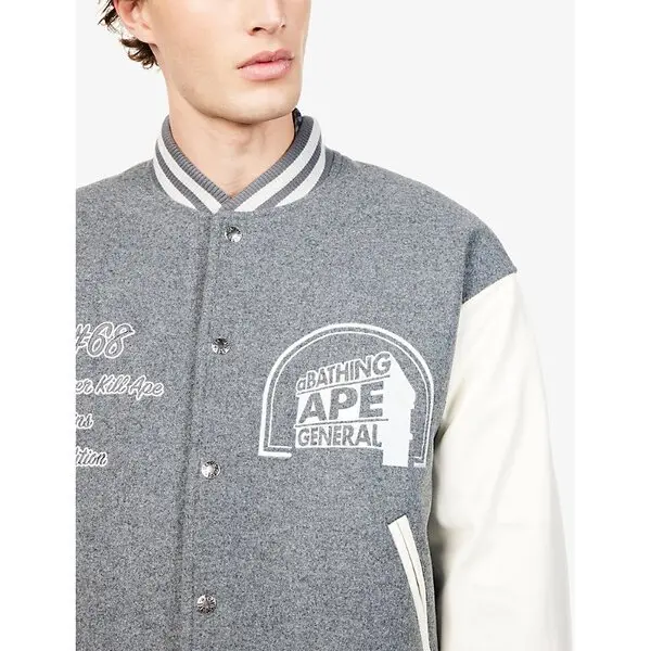 A BATHING APE X Kazuki Logo Wool-blend Jacket