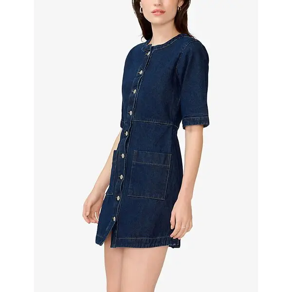 OMNES Adia Button-down Denim Mini Dress