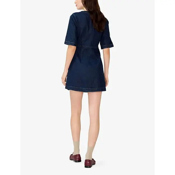 OMNES Adia Button-down Denim Mini Dress