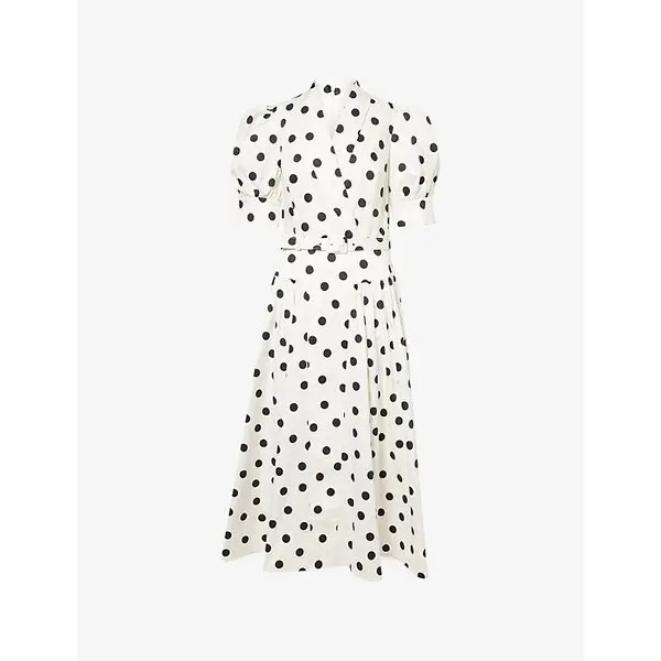 Rebecca Vallance Maisie Polka-dot Cotton-blend Midi Dress - Polka Dot Print