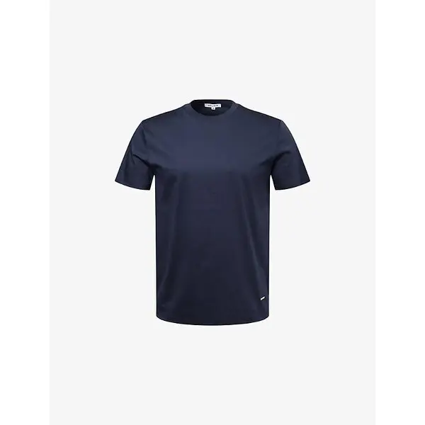 BELIER Mercerised Short-sleeve Cotton T-shirt - Navy