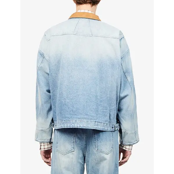 Rhude Logo Cord Collar Denim Jacket