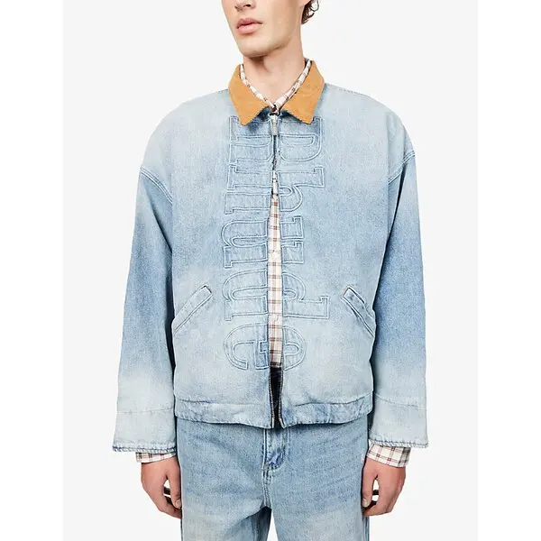 Rhude Logo Cord Collar Denim Jacket