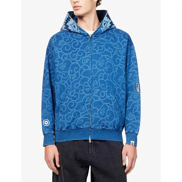 A BATHING APE Cloud Camo Tiger Cotton-jersey Hoody
