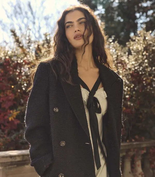 DÔEN Wilhelmina Bouclé Tweed Coat