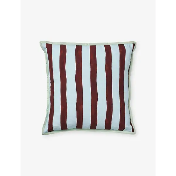 DAMSON MADDER Striped Square Cotton Cushion
