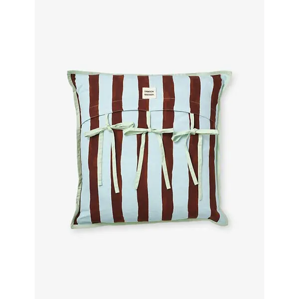 DAMSON MADDER Striped Square Cotton Cushion