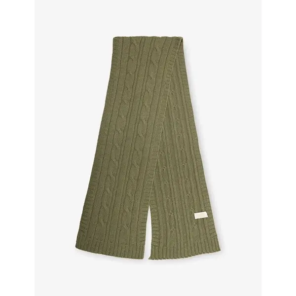 John Smedley Wooton Cable Cashmere-blend Knit Scarf - Wood Green
