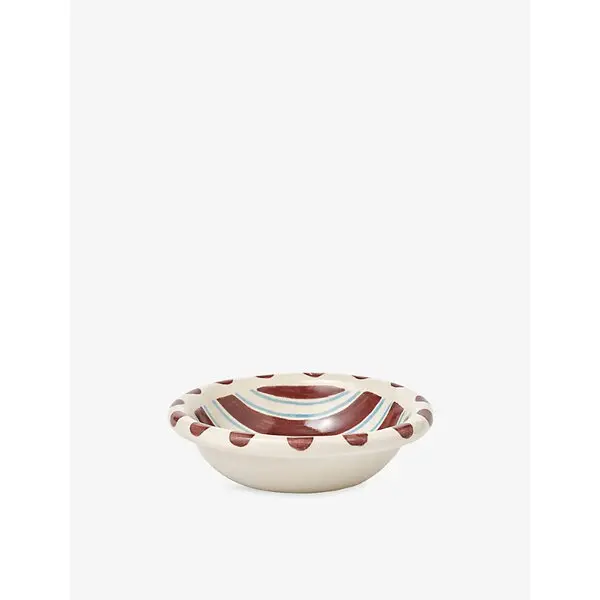 DAMSON MADDER Striped And Polka-dot Ceramic Serving Bowl - Stripe And Polka Mix