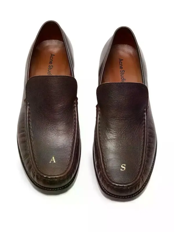 Acne Studios Leather Slip-on Loafers - Brown