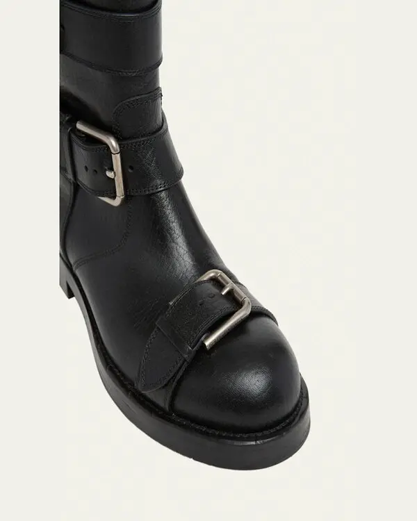 Dolce & Gabbana Leather Buckle Boots