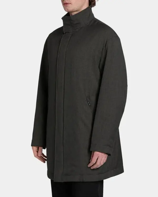 Emporio Armani Lightweight Down Car Coat - Grey