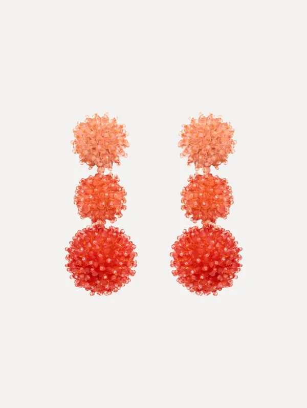 Oscar De La Renta Ombré Pompom Clip-on Earrings - Pink