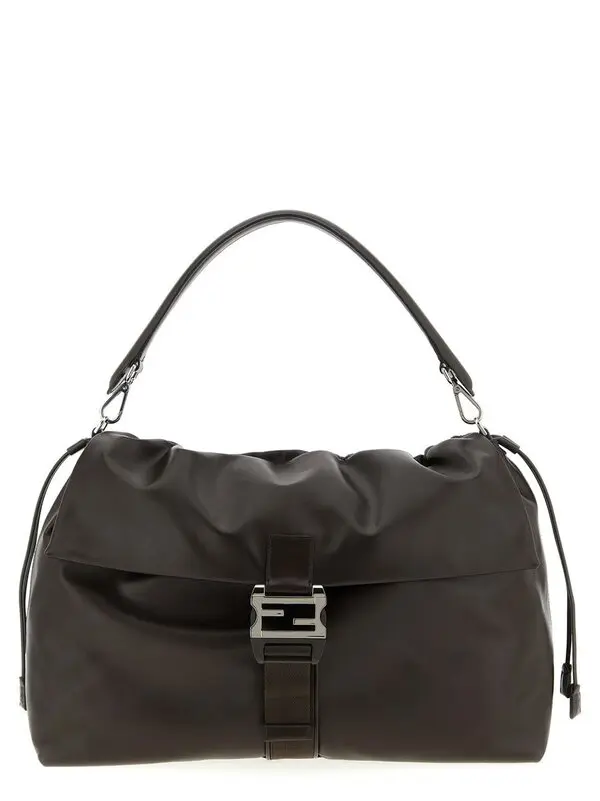 Fendi Flux Maxi Messenger Bag - Brown
