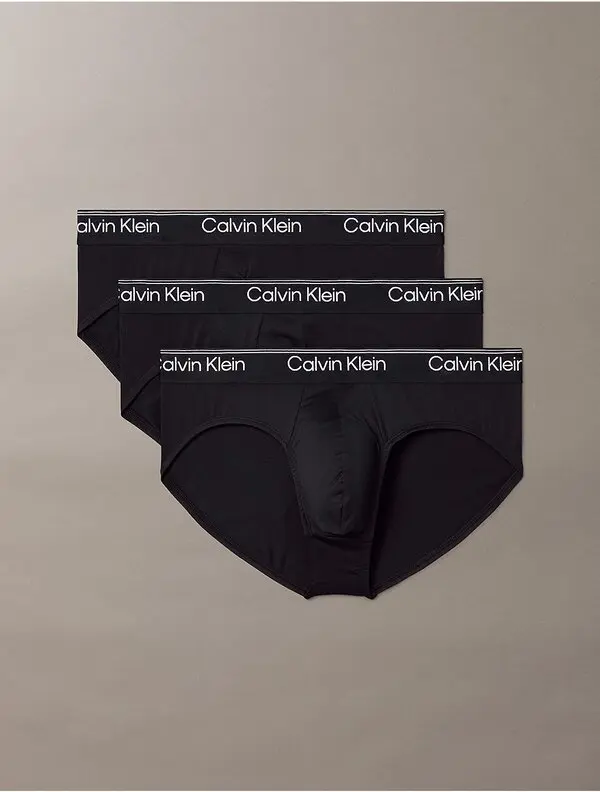Calvin Klein Microfiber Stretch 3-pack Hip Brief - Black