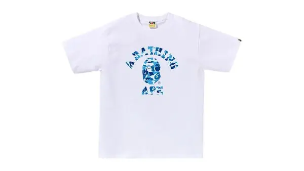 A BATHING APE Abc Camo College Tee Shirt - White/blue
