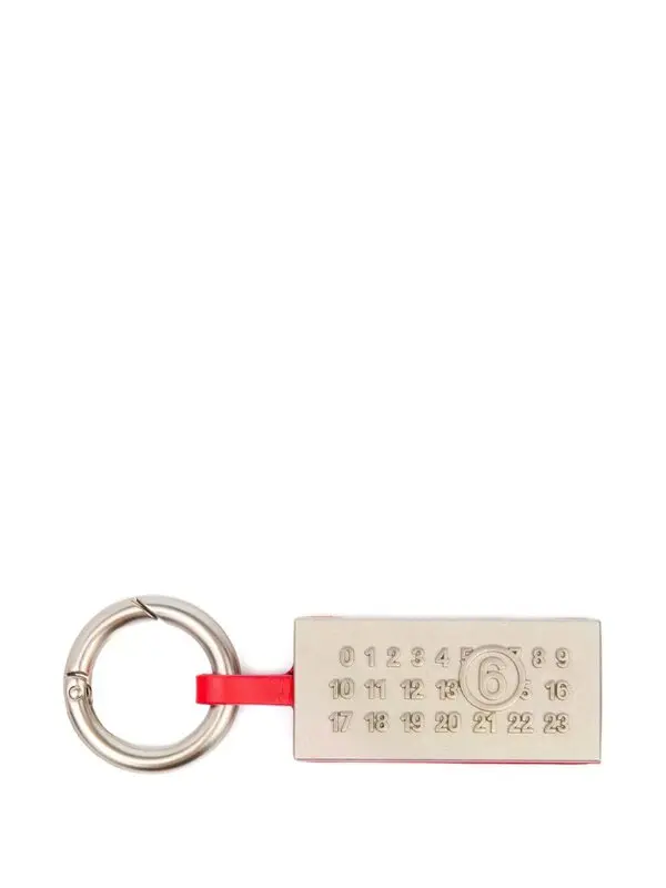 MAISON MARGIELA Single-stitch Logo Key Ring - Silver