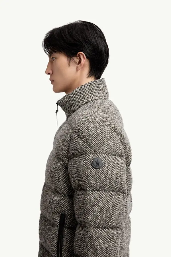 Moncler Agde Wool Blend Down Jacket - Grey
