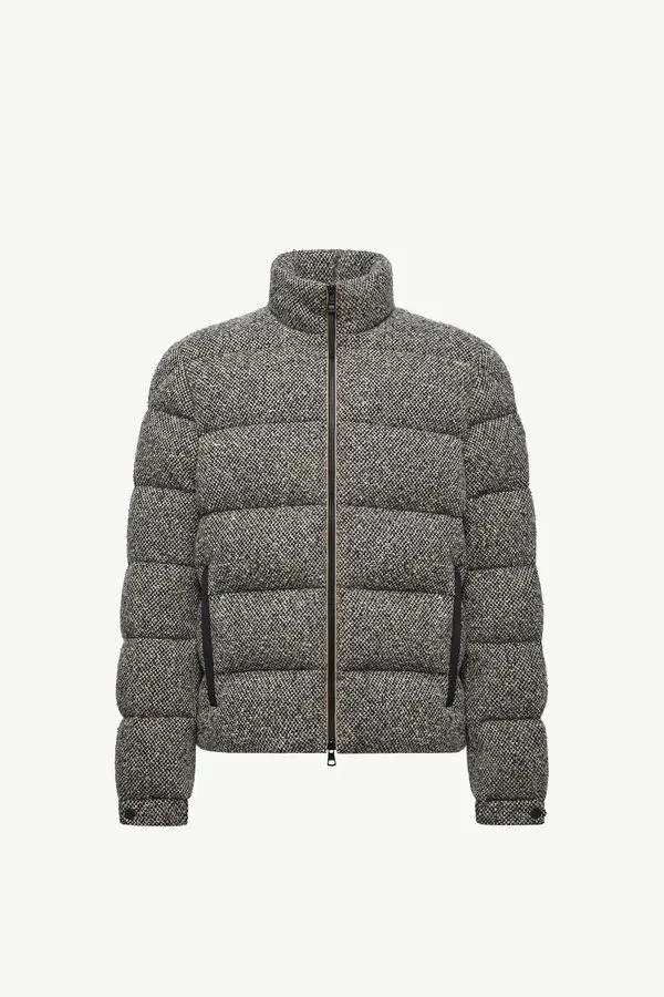 Moncler Agde Wool Blend Down Jacket - Grey