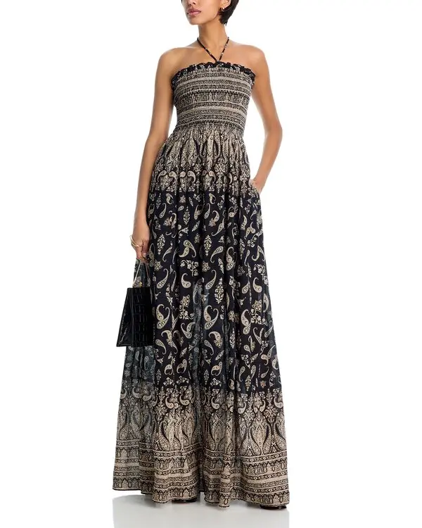 Veronica Beard Ayanna Printed Maxi Dress - Black Multi