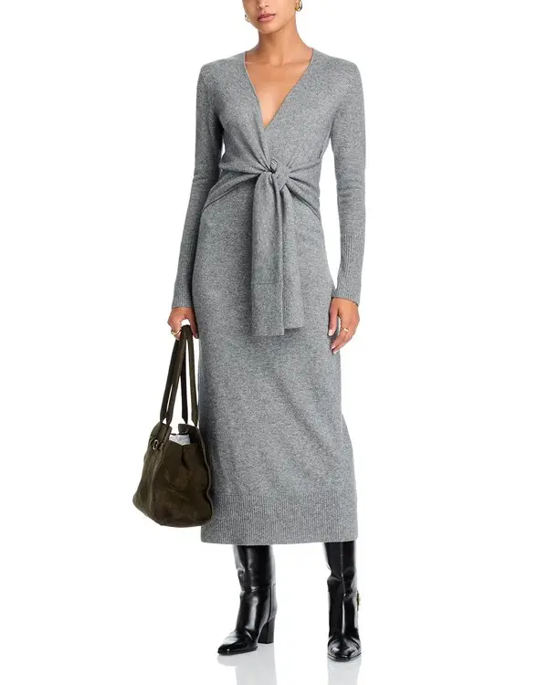 Veronica Beard Salomez Merino Wool & Cashmere Midi Dress - Medium Heather