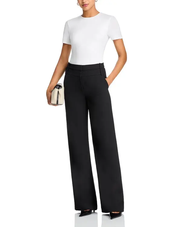 Veronica Beard Tonelli Wide Leg Trousers - Black