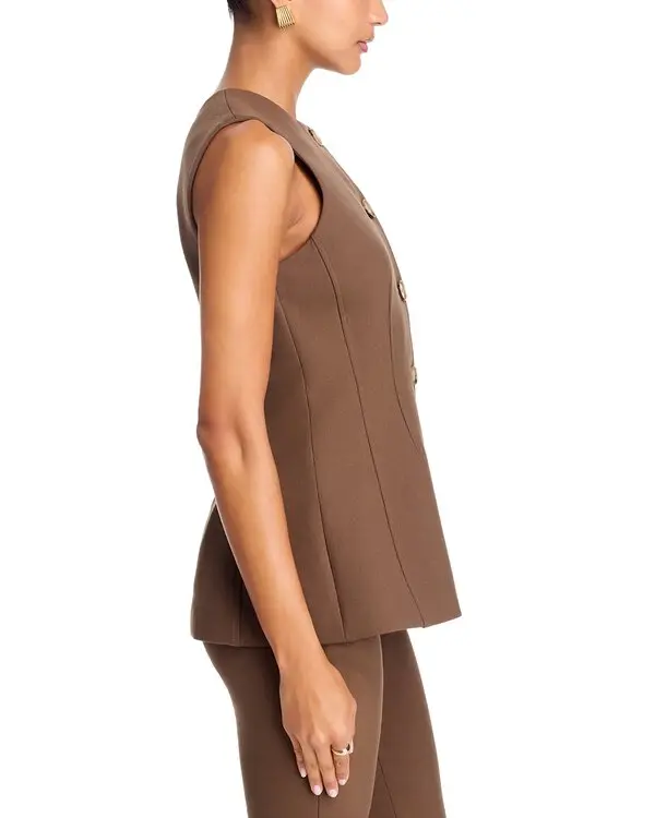 Veronica Beard Jessup Button Detailed Vest - Walnut