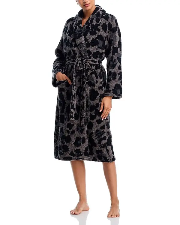 Barefoot Dreams Cozychic Exploded Leopard Robe Exclusive - Mineral Mu