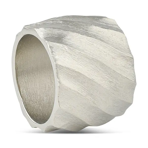 AMAN IMPORTS Brushed Swirl Napkin Ring - Silver