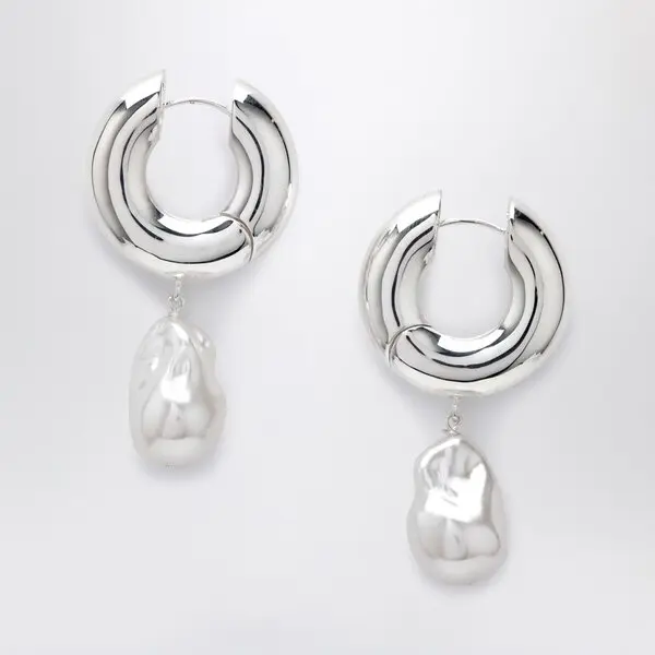 Éliou Pearl Dangle Hoop Earrings - Metal