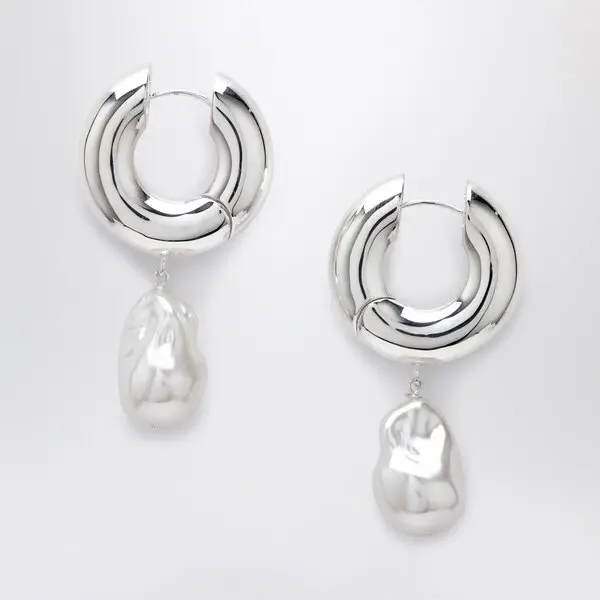 Éliou Pearl Dangle Hoop Earrings - Metal