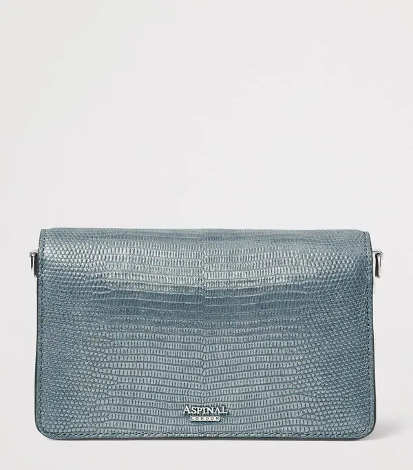 ASPINAL OF LONDON Leather Snakeskin-embossed Eliza Clutch