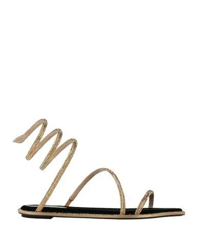 Rene Caovilla Crystal Appliquéd Sandals - Gold