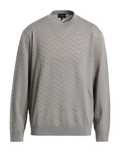 Emporio Armani Solid Crewneck Lightweight Knit Sweater - Grey