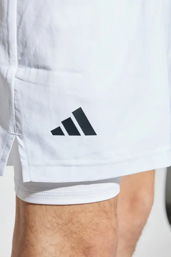 Adidas Logo-printed Shorts - White