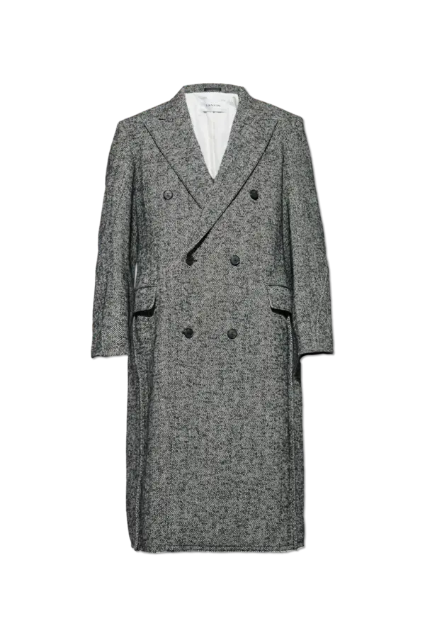 LANVIN Herringbone Pattern Coat - Grey