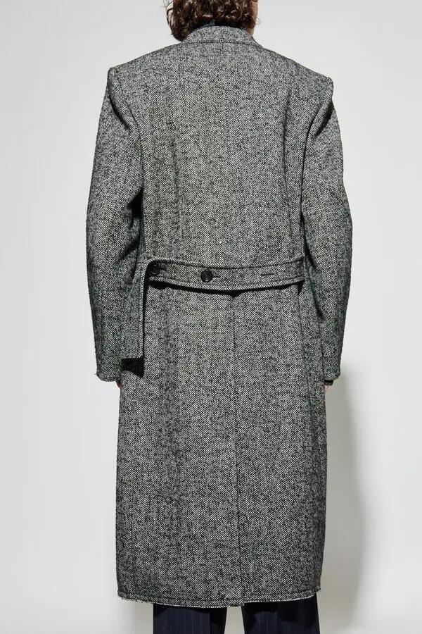 LANVIN Herringbone Pattern Coat - Grey