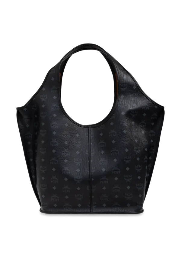 Mcm Monogram Shopper Bag - Black