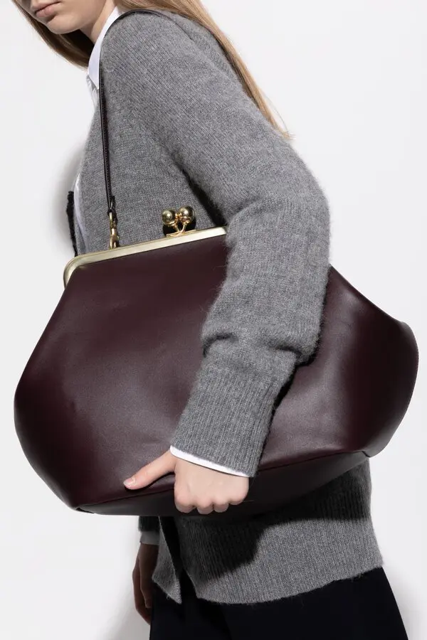 バッグ COACH Signature Kiss Lock Shoulder Y2K COACH Kisslock Large Shoulder Bag - Burgundy | Editorialist