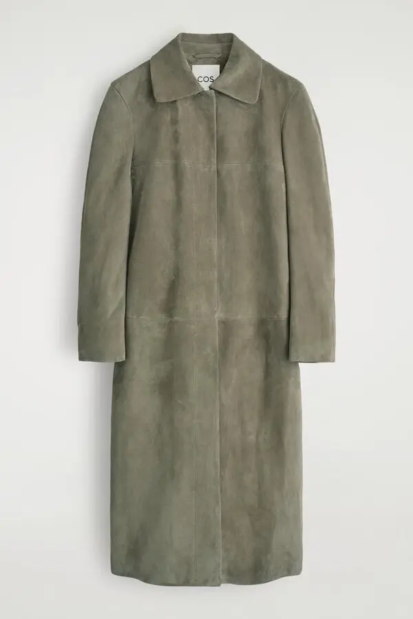 Cos Collared Suede Long Coat