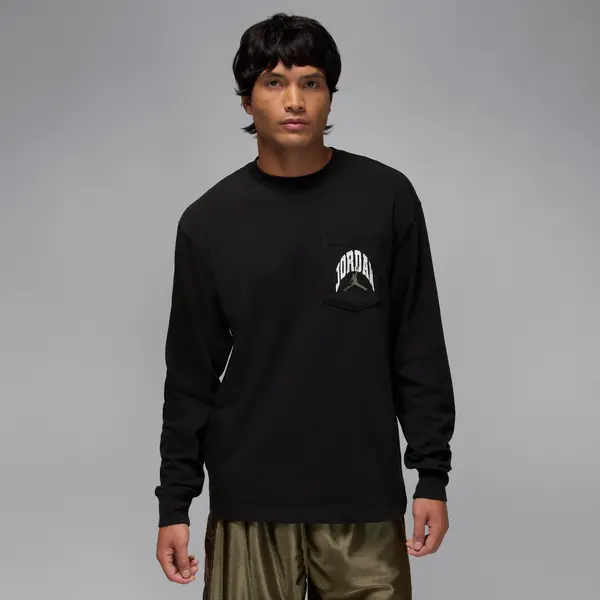 JORDAN Brooklyn Long-sleeve Pocket Crew Neck - Black