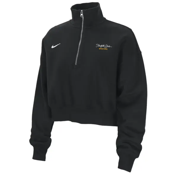 Nike College Phoenix Fleece Cropped 1/4-zip Pullover - Black