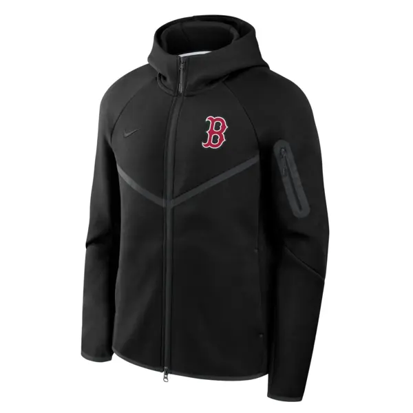 Nike Boston Red Sox Tech Fleece Windrunner Mlb Full-zip Hooded Jacket - Black