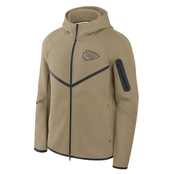 Nike Kansas City Chiefs Tech Fleece Windrunner Nfl Full-zip Hooded Jacket - Brown