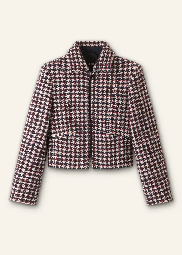 ME+EM Houndstooth Cropped Jacket