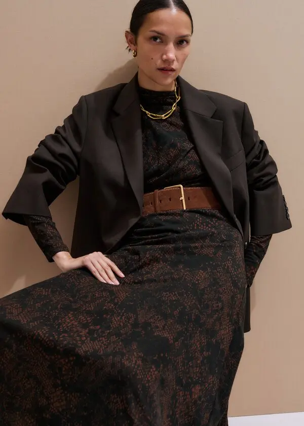 ME+EM Moonlight Snake Print Maxi Dress + Slip