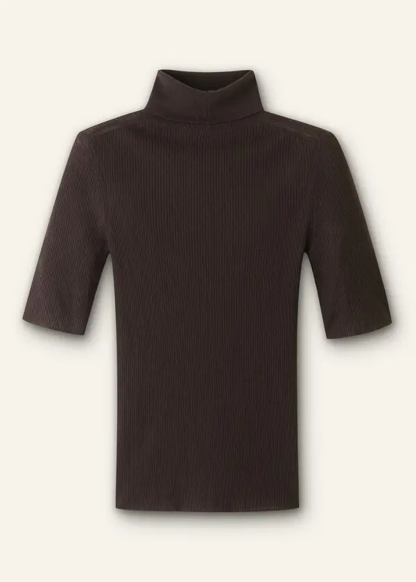 ME+EM Superfine Ribbed Roll Neck Tee